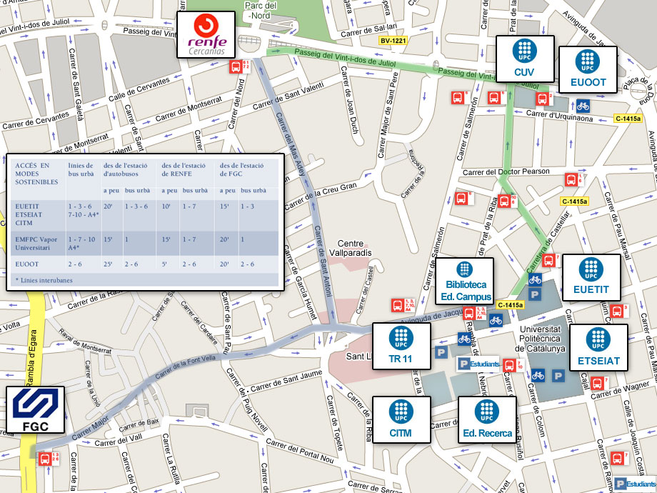 Com arribar al Campus de la UPC — Facultat d'Òptica i Optometria de ...